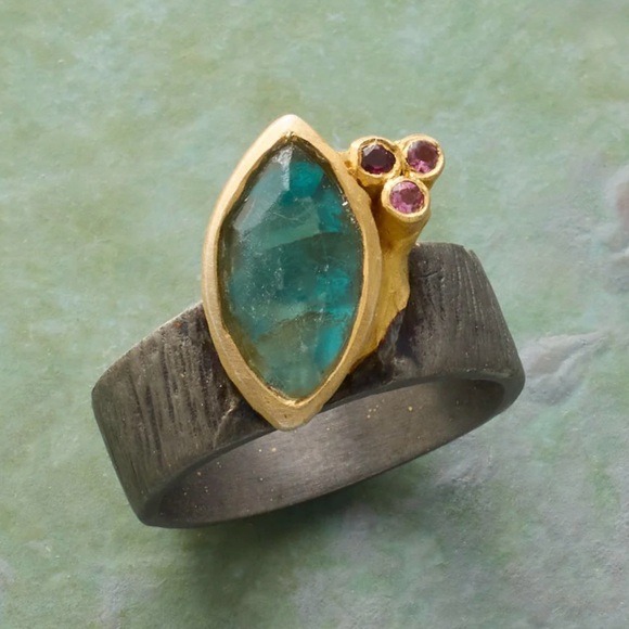 Sundance | Jewelry | Sundance Rustic Flare Apatite Tourmaline Gold ...